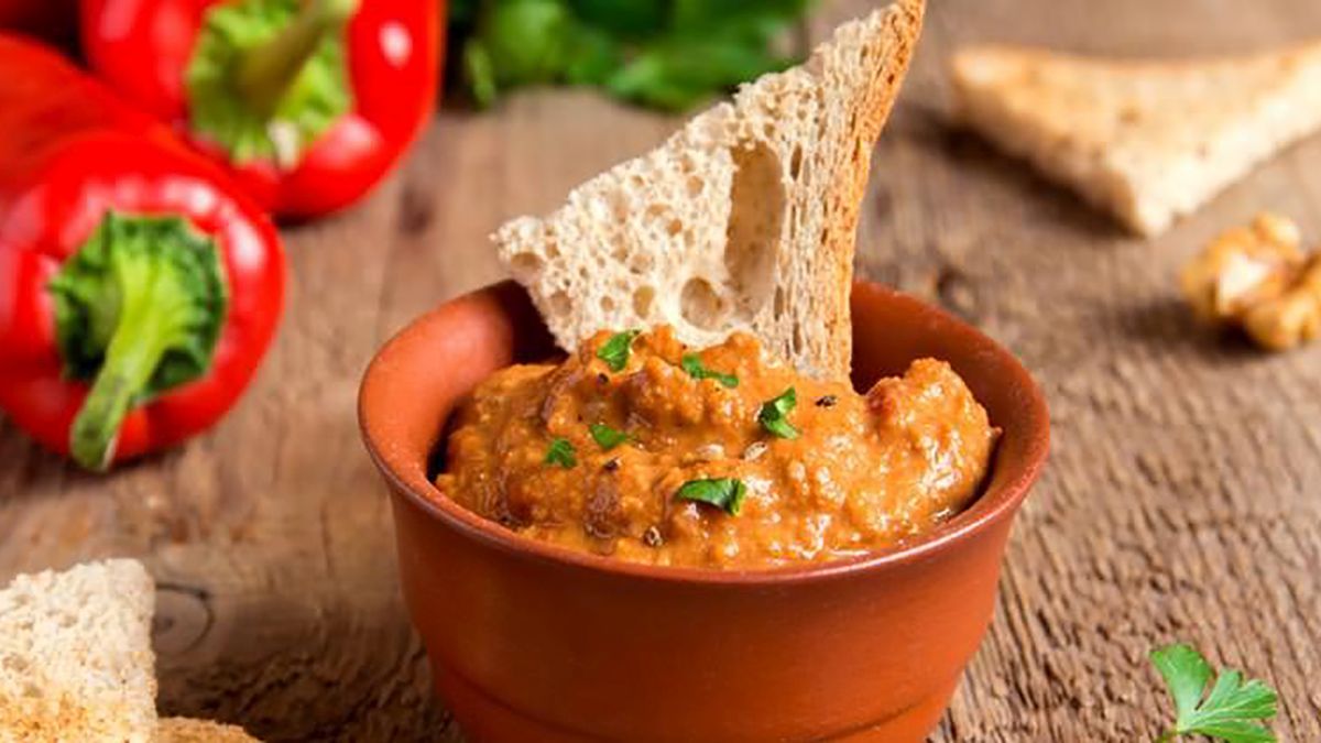 Hummus con pimiento rojo asado - Gmate